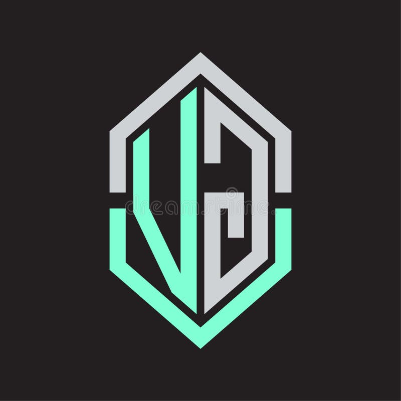 VG Logo Monogram with Hexagon Shape and Outline Slice Style Stock ...