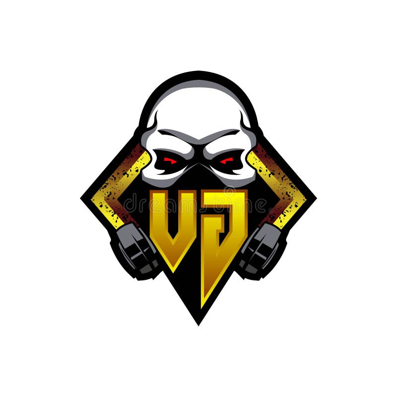 VG Logo Monogram with Skull Shape Designs Template Stock Vector ...