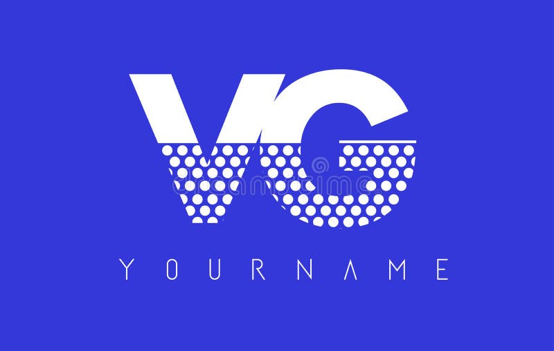 VG V G Dotted Letter Logo Design with Blue Background. Stock Vector ...
