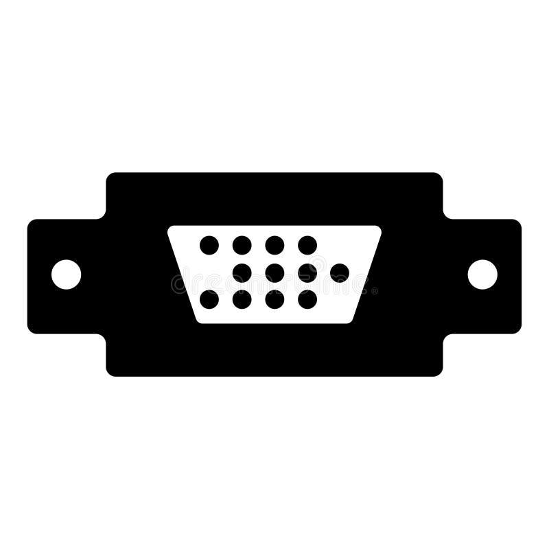 VGA cable icon stock vector. Illustration of wide, full - 268926595