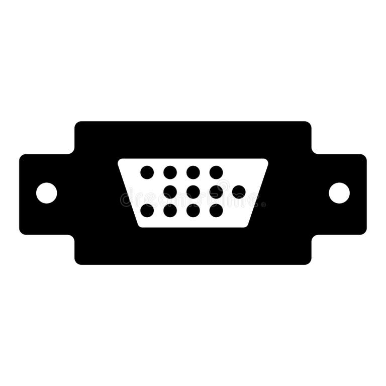 VGA cable icon stock vector. Illustration of wide, full - 268926595
