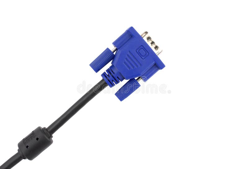 VGA Cable Use for the Connect Monitor on White Background Stock Image ...