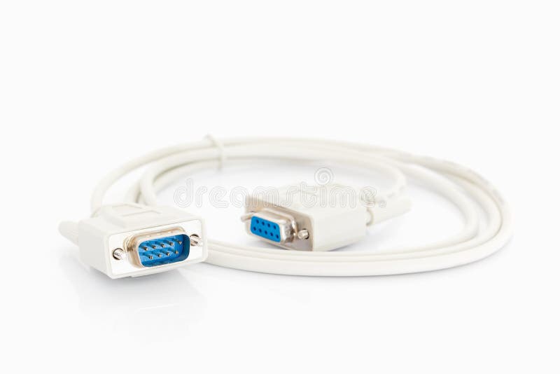 VGA Cables Connector with White Cord Stock Photo - Image of high ...