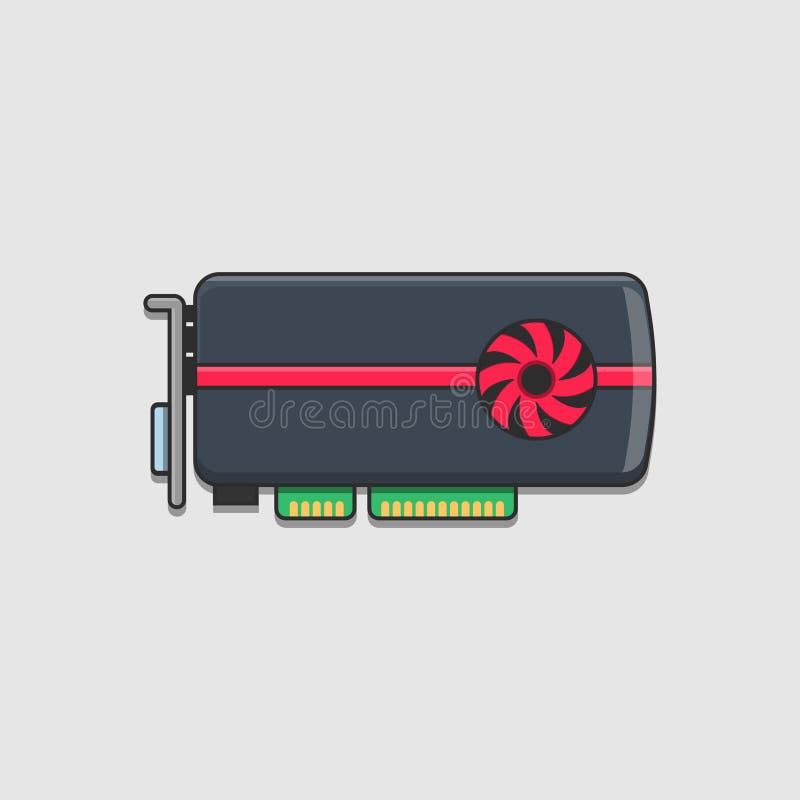 Flat Illustration Vector Graphic of Vga Card Gpu Stock Vector ...