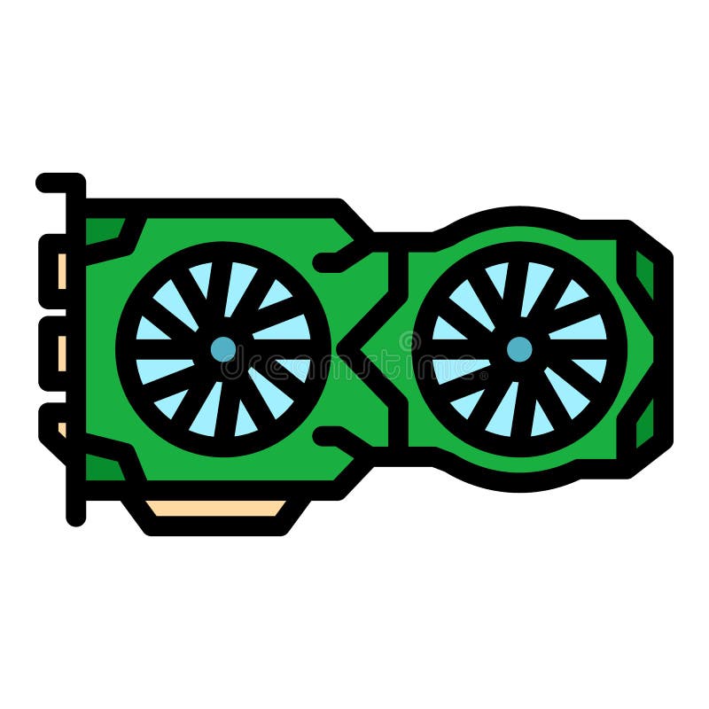 Vga Card Icon Color Outline Vector Stock Vector - Illustration of ...