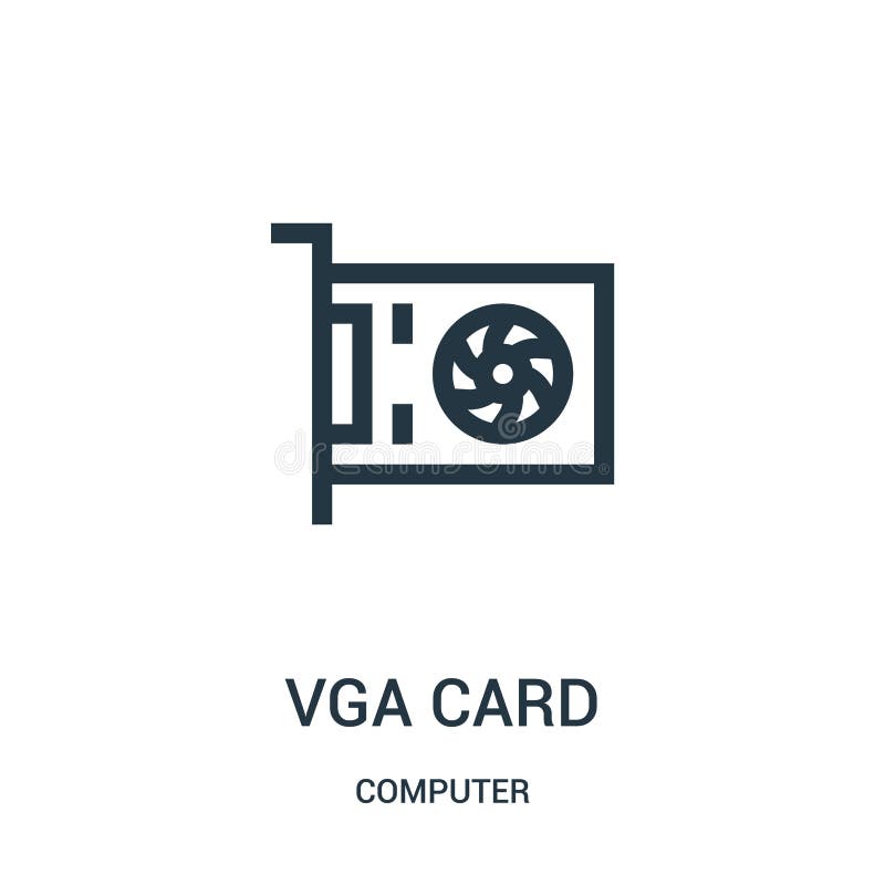 Vga Card Icon Vector From Computer Collection Thin Line Vga Card Outline Icon Vector