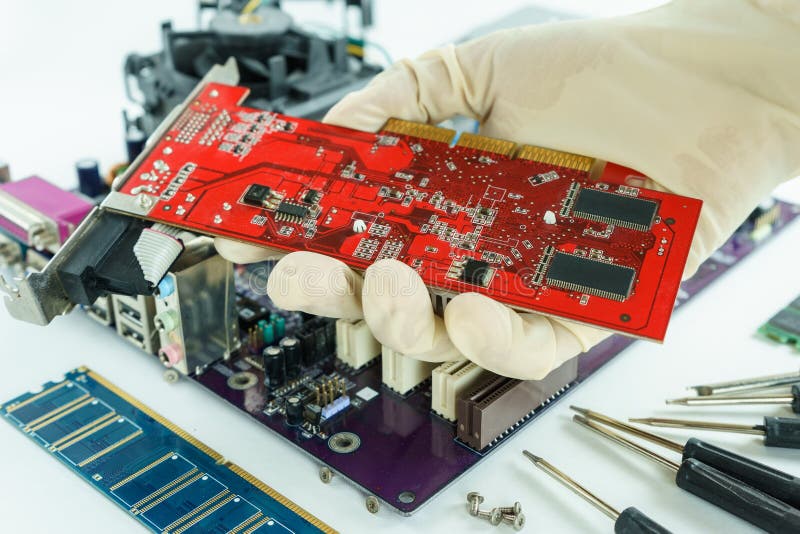VGA Card in Repairmans Hand Stock Photo - Image of main, appliance ...