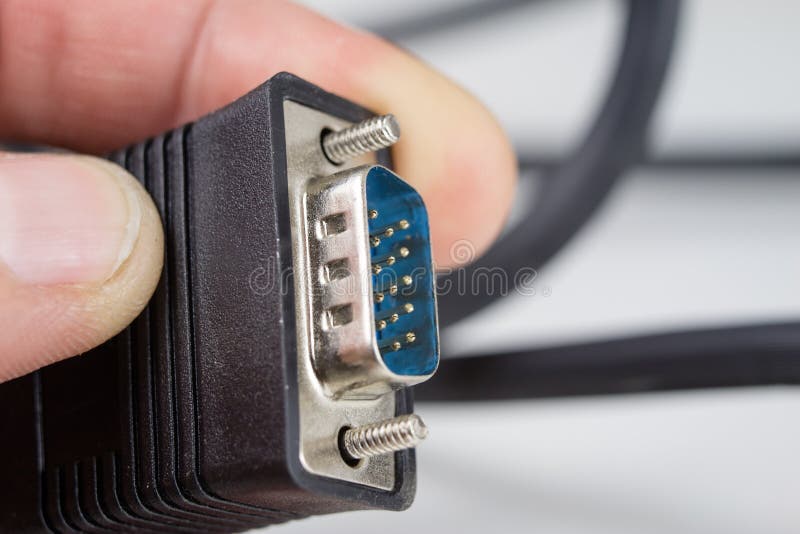 Old Computer Cables Used To Connect Peripheral Devices. Plugs and ...