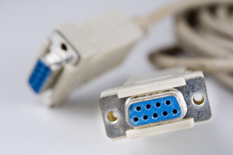 Old Computer Cables Used To Connect Peripheral Devices. Plugs and ...