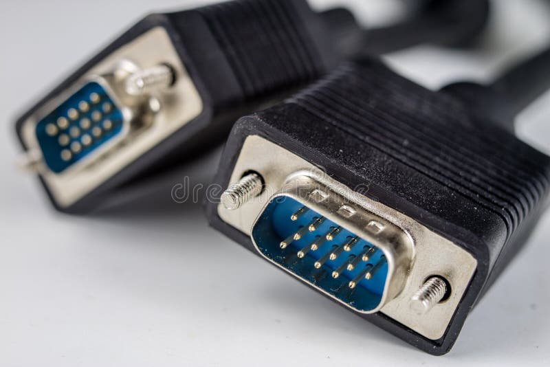 Old Computer Cables Used To Connect Peripheral Devices. Plugs and ...