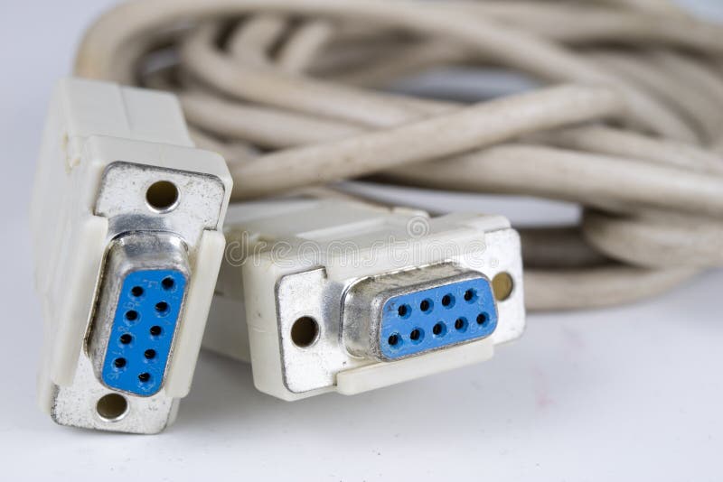 Old Computer Cables Used To Connect Peripheral Devices. Plugs and ...