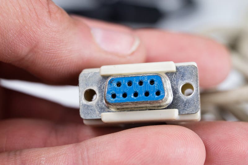 Old Computer Cables Used To Connect Peripheral Devices. Plugs and ...