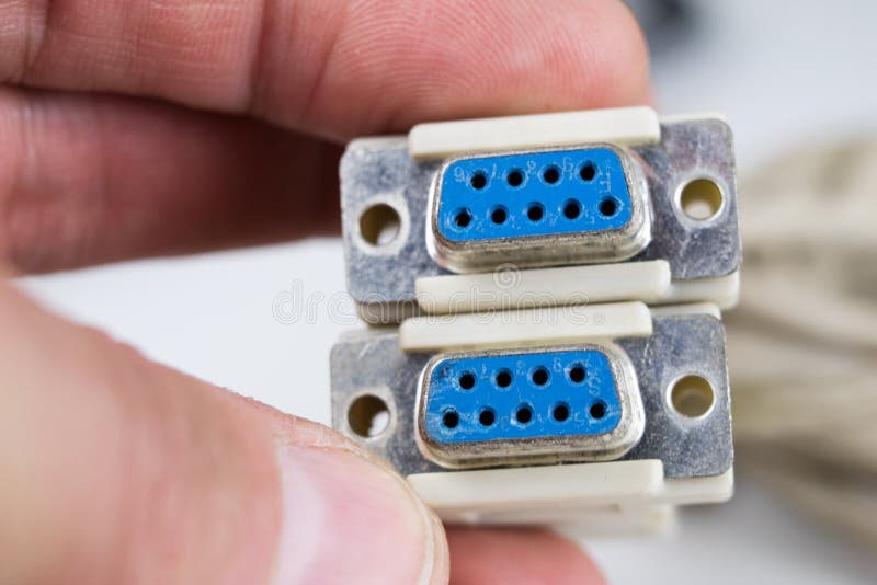 Old Computer Cables Used To Connect Peripheral Devices. Plugs and ...