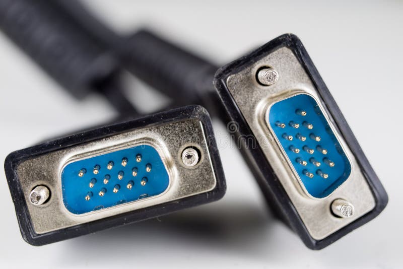 Old Computer Cables Used To Connect Peripheral Devices. Plugs and ...