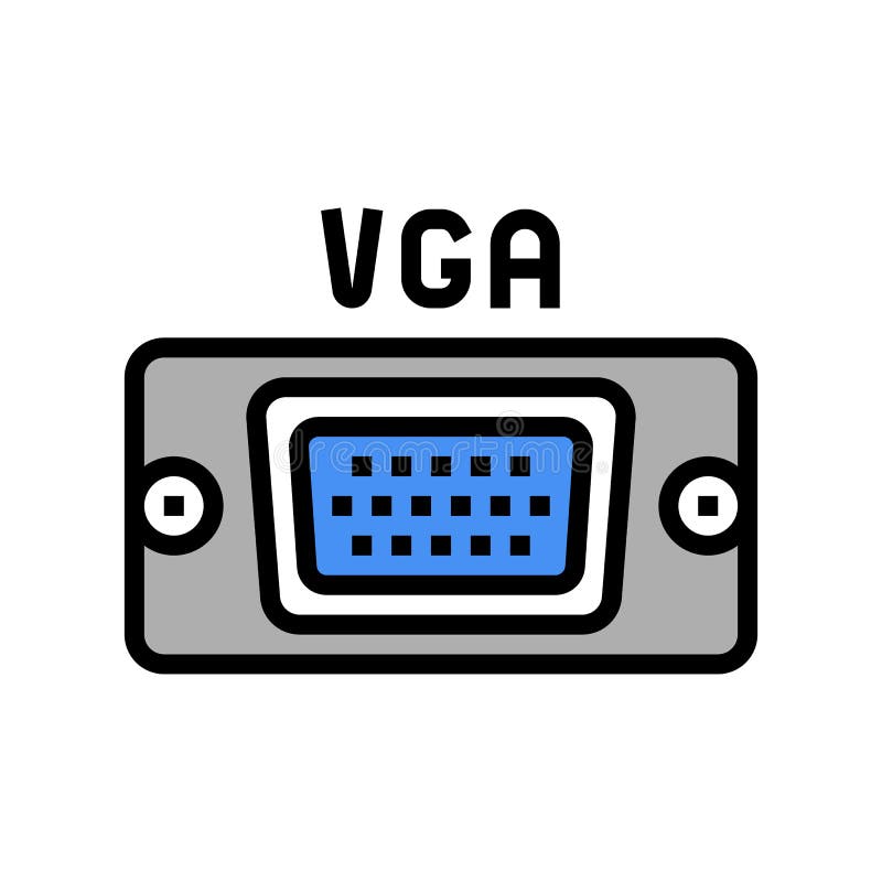 Vga Computer Port Color Icon Vector Illustration Stock Illustration ...