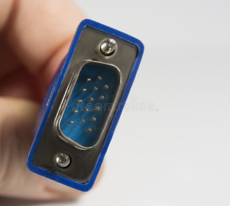 Vga Connector Cable for Monitor Close Up in the Hands of an it Engineer ...