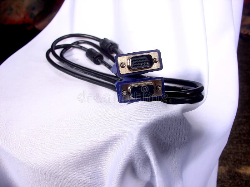 Crt monitor cable stock image. Image of plug, black, wire - 7339395