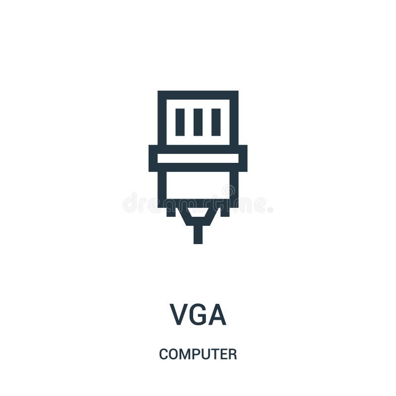Vga Icon Vector from Computer Collection. Thin Line Vga Outline Icon ...