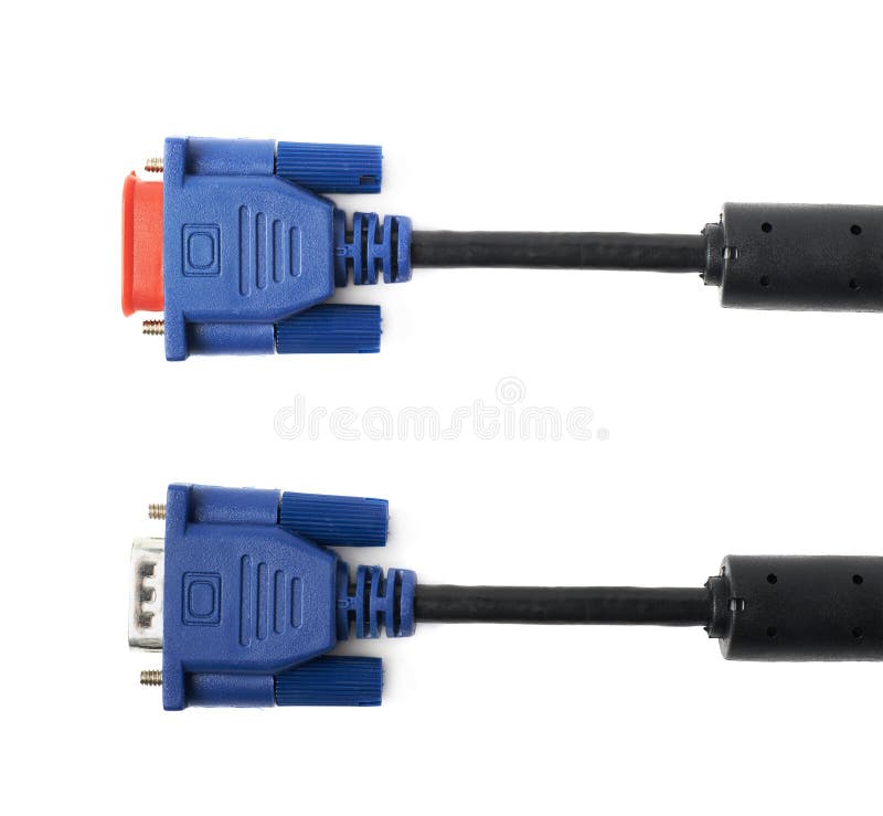 VGA Male Cable Connector Isolated Stock Photo - Image of outlet ...