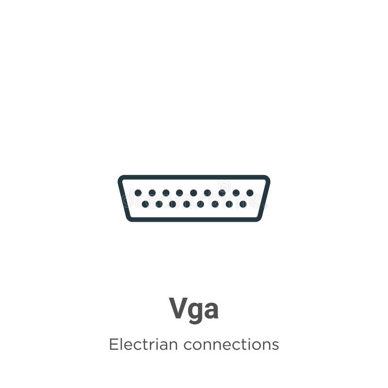 Vga Outline Vector Icon. Thin Line Black Vga Icon, Flat Vector Simple ...