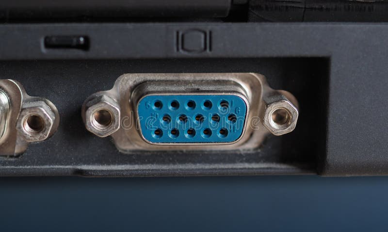 Vga port on pc stock image. Image of computing, analogue - 213099643