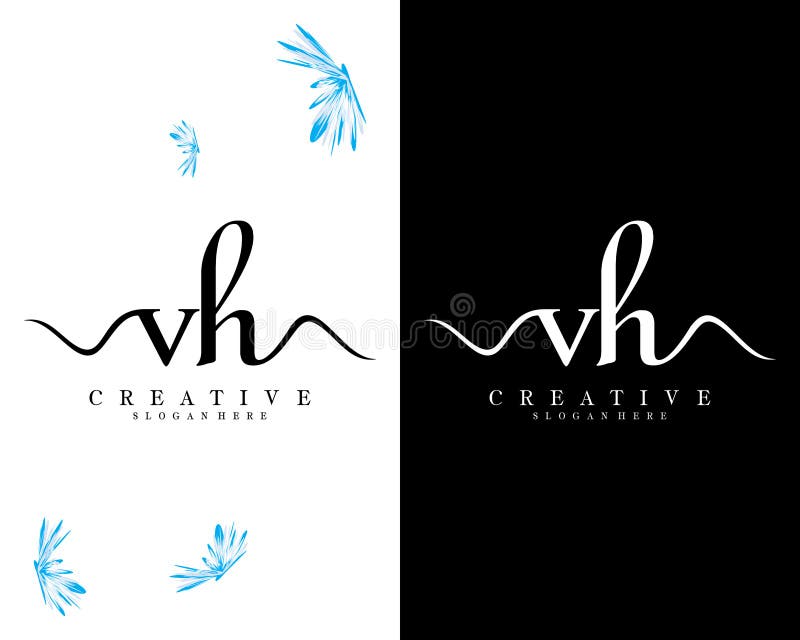 Vh, Hv Letters Creative Handwriting Logo Design Template Vectof Stock ...