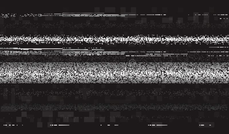 VHS Effect, Black and White Monochrome Glitch Vector Background ...