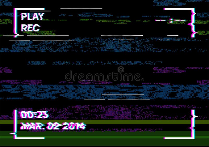 VHS Effect, Glitch Vector Background, Abstract Digital Pixel Noisy ...