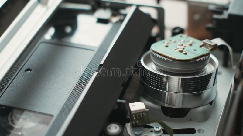 VHS Recorder Tape Sequence 4k. VHS Recorder with Tape Showing Inner ...