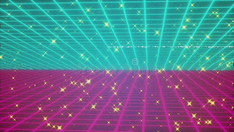 VHS retro neon background stock footage. Video of grain - 374266366