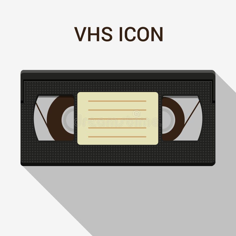 VHS tape Flat Icon stock illustration. Illustration of media - 76686790