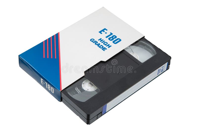 VHS Tape Partially Inserted into Its Cardboard Sleeve, Labeled "E-180 ...