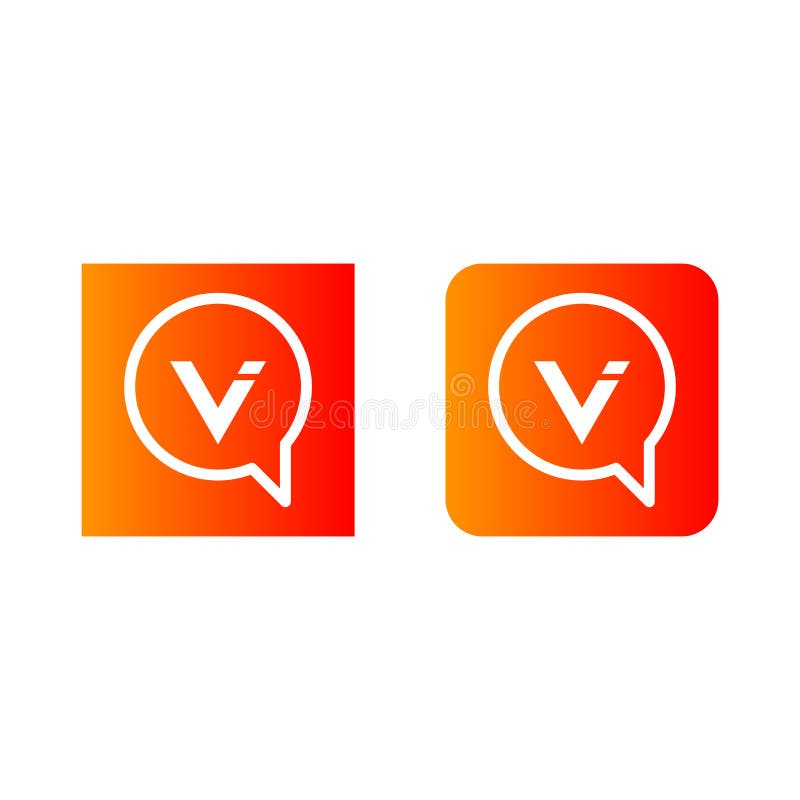 Vi Letter with Chat Icon stock illustration. Illustration of brand ...