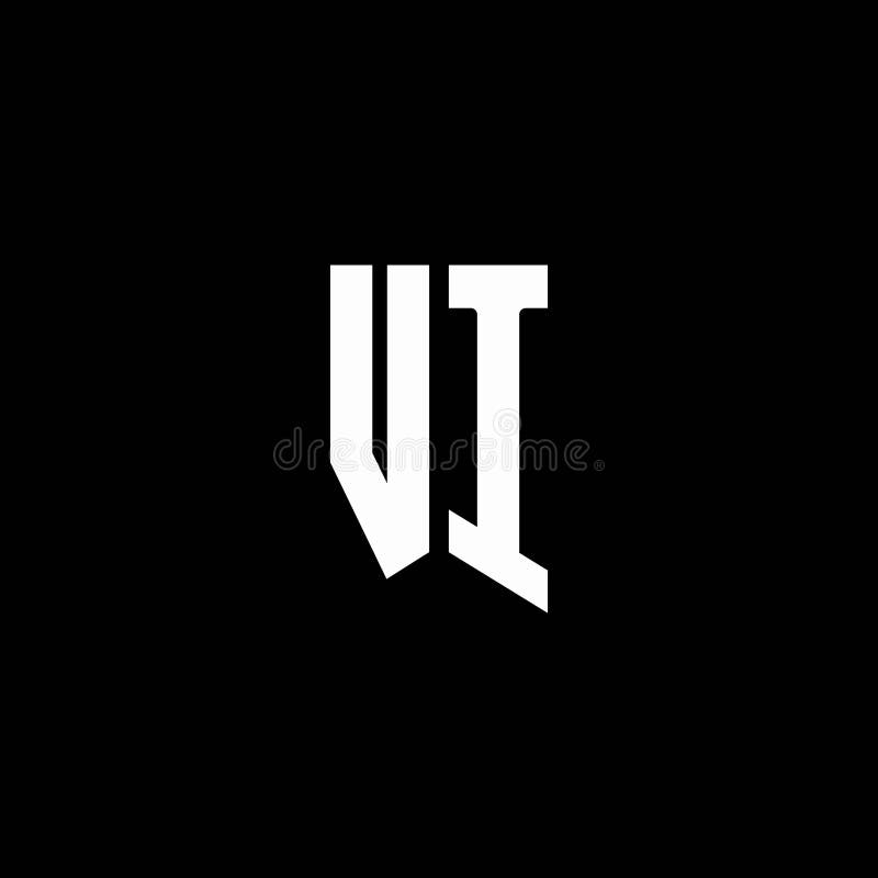 VI Logo Monogram with Emblem Style Isolated on Black Background Stock ...