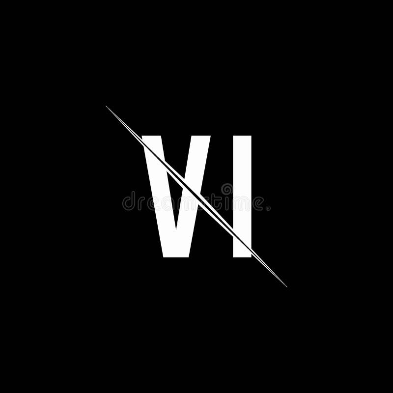VI Logo Monogram with Slash Style Design Template Stock Vector ...
