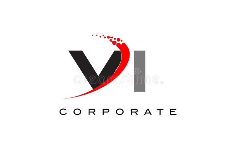 VI Modern Letter Logo Design with Swoosh Stock Vector - Illustration of ...