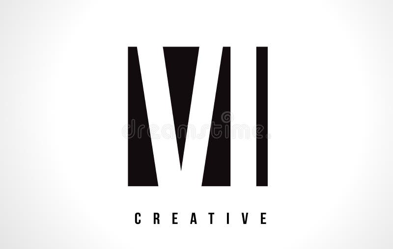 VI V I White Letter Logo Design with Black Square. Stock Vector ...
