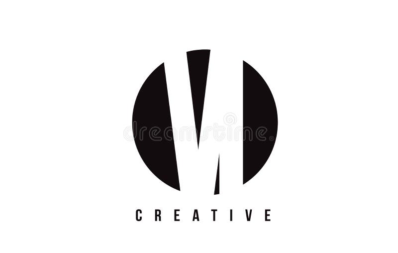 VI V I White Letter Logo Design with Circle Background. Stock Vector ...