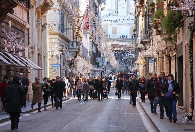Via Condotti in Rome editorial stock photo. Image of shopping - 24414478
