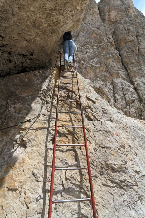 Via ferrata - iron ladder stock photo. Image of people - 23784340