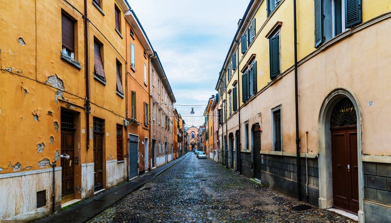 Via Francesco Del Cossa in Ferrara, Italy Editorial Stock Photo - Image ...