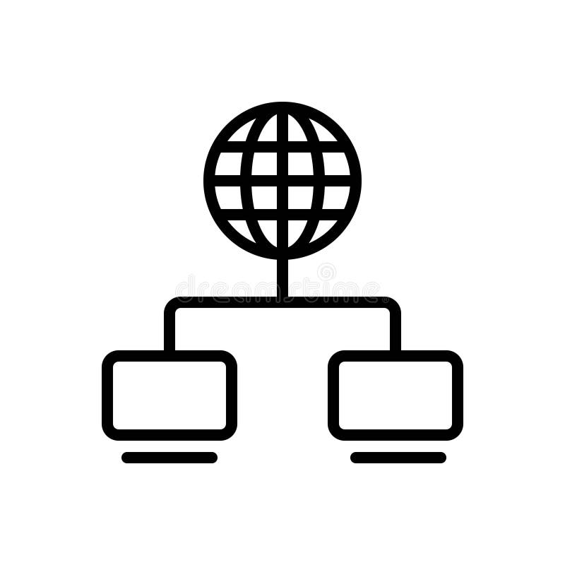 Black Line Icon for Via, through and Sharing Stock Vector ...