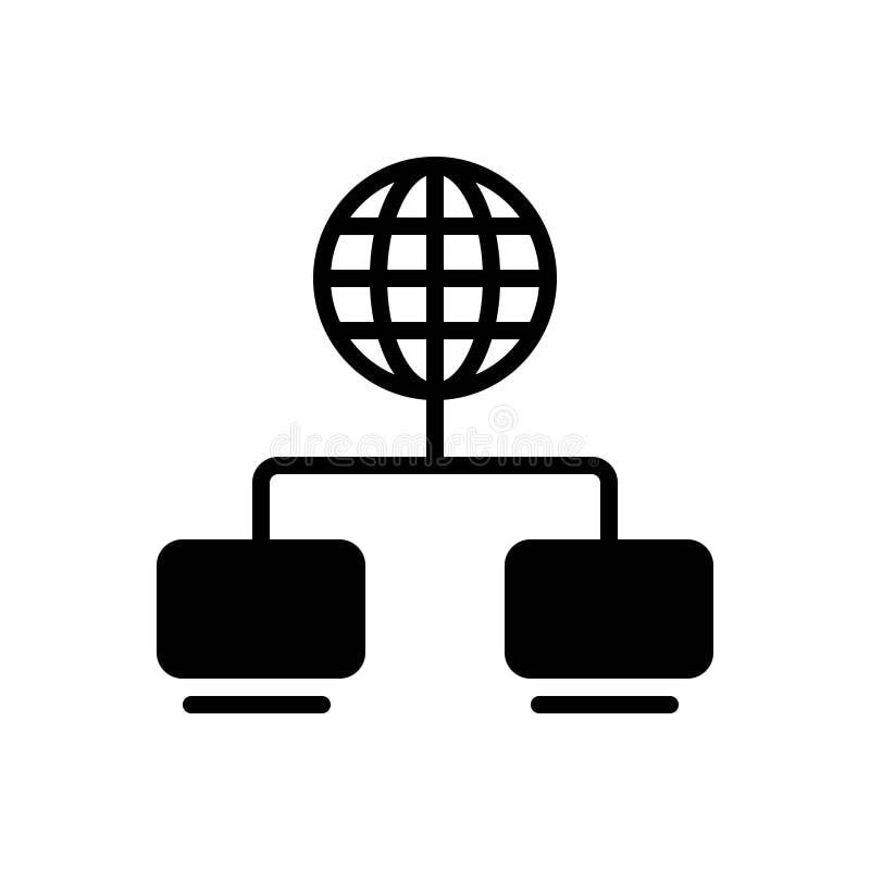 Black Solid Icon for Via, through and Sharing Stock Vector ...