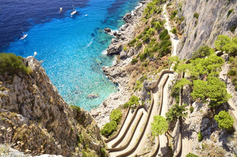Via Krupp - Capri, Italy stock image. Image of beautiful - 47686799