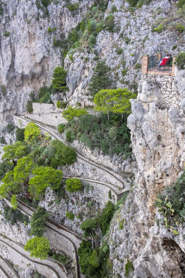 Via Krupp and Tourists in Capri Italy 1 Stock Image - Image of travel ...