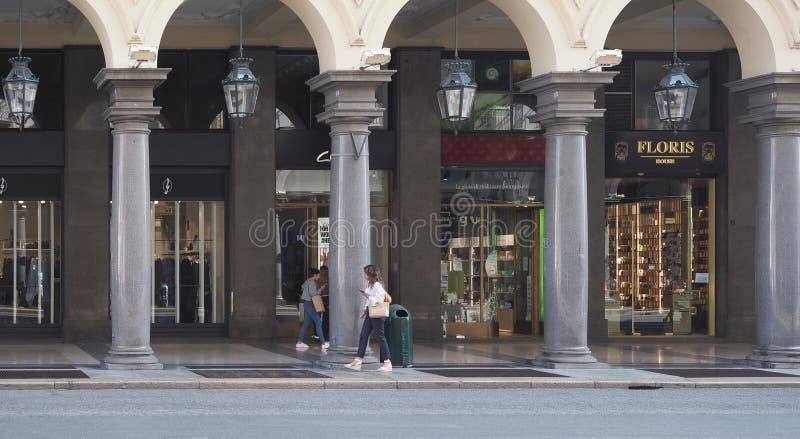 Via Roma in Turin editorial photo. Image of torino, people - 294546386