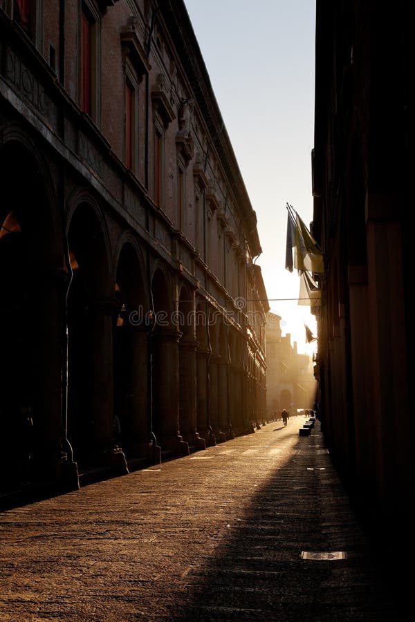 Via Zamboni in University District of Bologna Stock Image - Image of ...