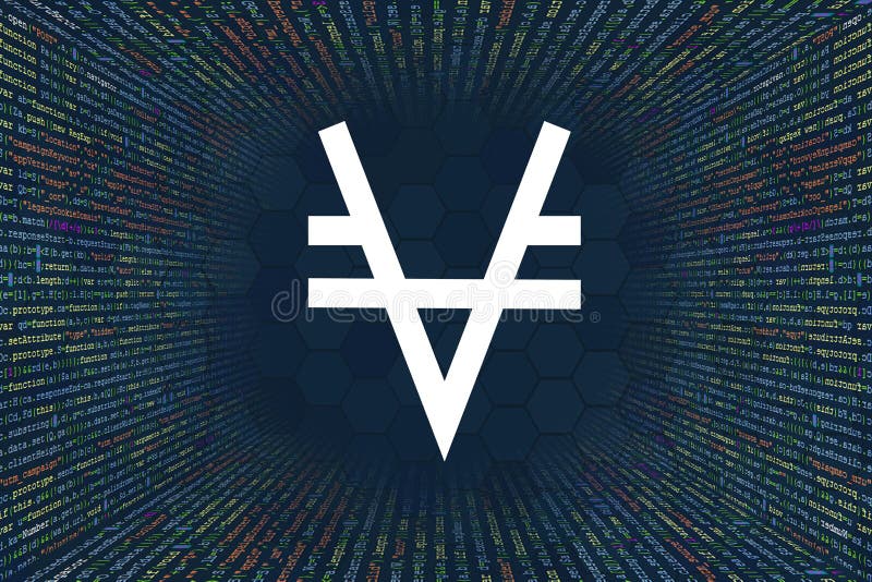 Viacoin Via Cryptocurrency Symbol A Tunnel From A Computer Program Code Programmer Strings Of