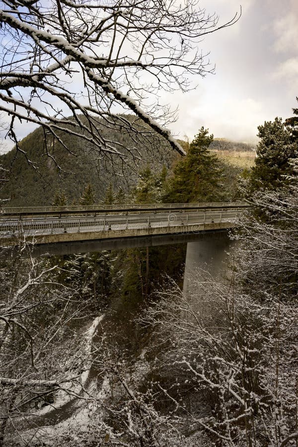 Viaduct through Mountainous Terrain Stock Photo - Image of blue, bare ...