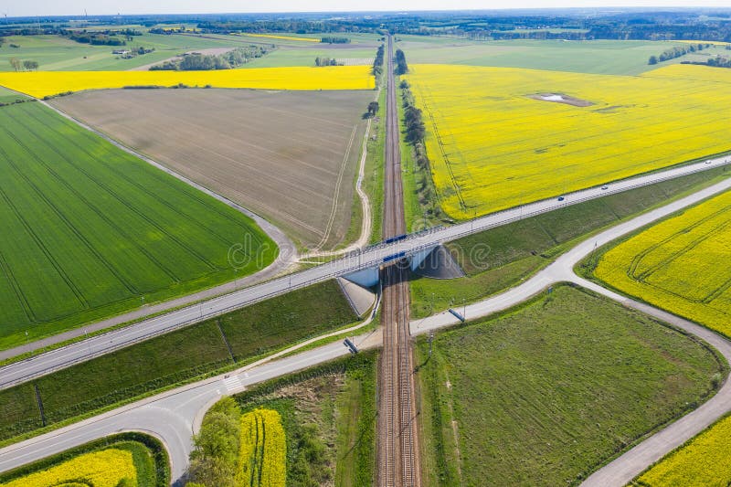 Viaduct Over Railway Tracks Stock Photo - Image of farmland, outdoor ...